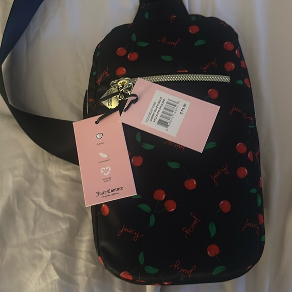 Juicy Couture | Bags | Cherry Black Multi Nylon Pylon Sling | Poshmark
